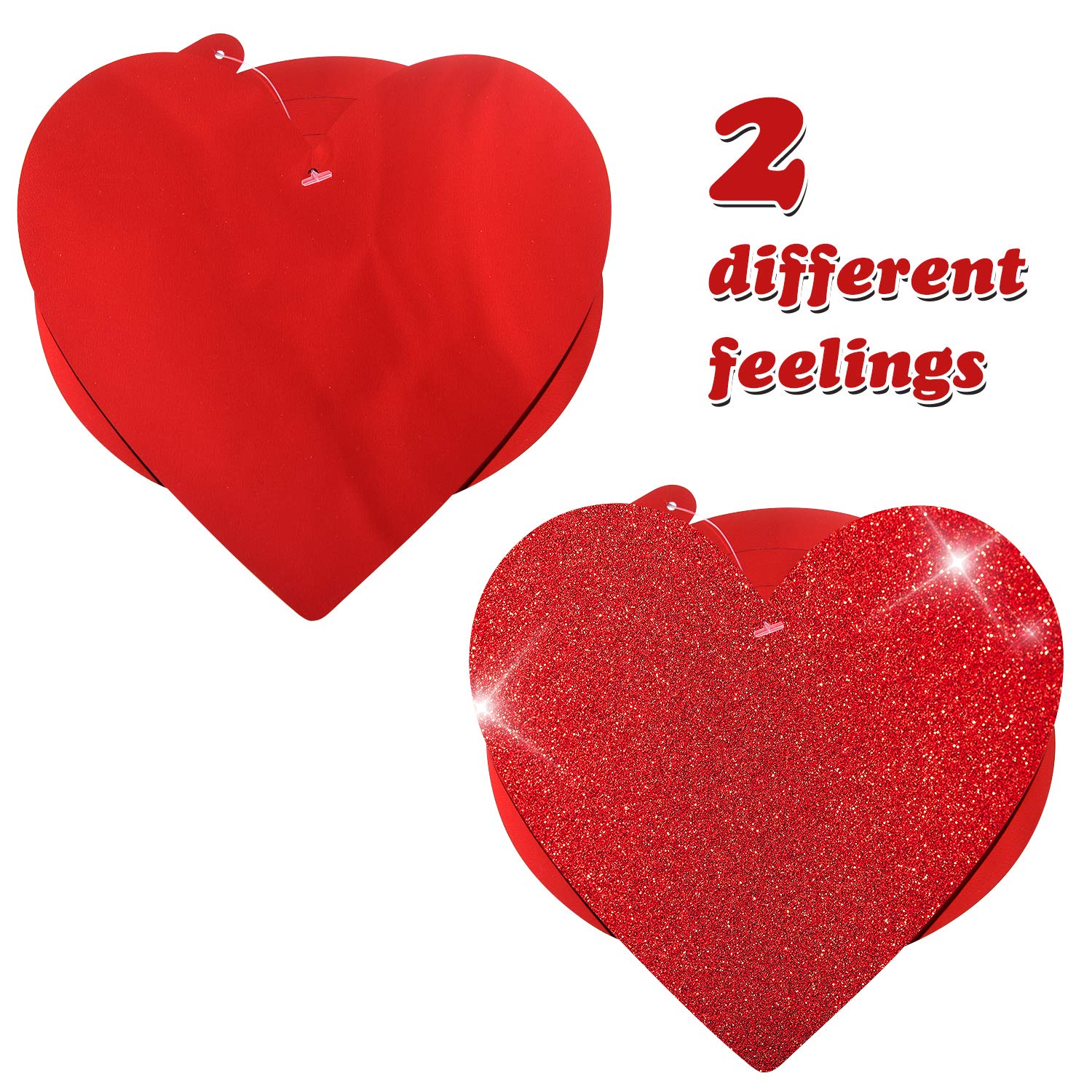 TUPARKA 32 PCS Valentine's Day Glitter Heart Swirl Hanging Decoration for Wedding Party Decorations Valentine's Day Party Supplies