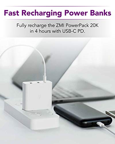 ZMI zPower 3-Port Travel Charger with 25W PPS Support: 45W USB-C PD and 18W-Split Dual USB-A Wall Charger (White) [Note: This is Not a 45W PPS Charger for Galaxy Note10+]