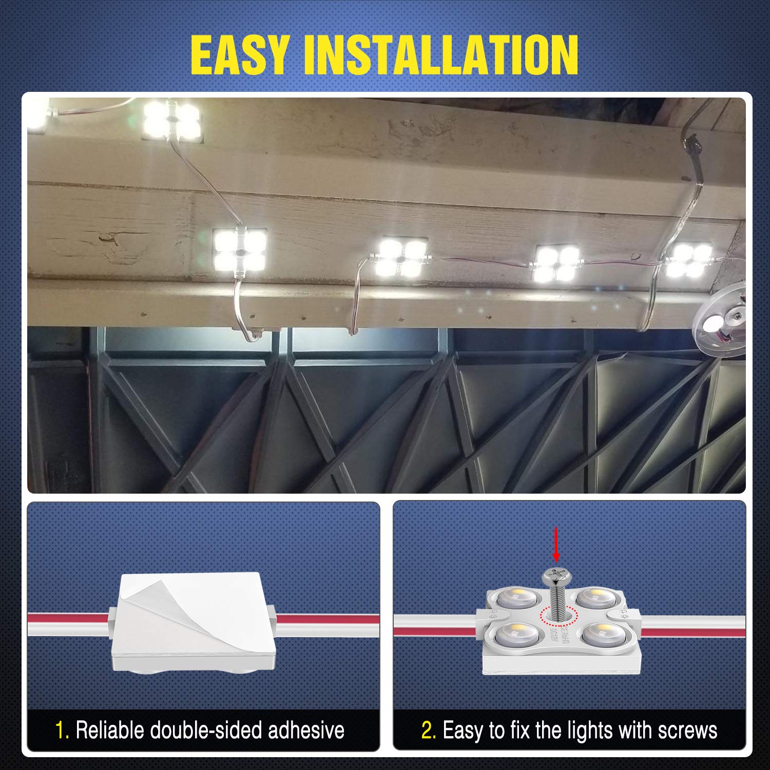 Nilight 40Leds Van Interior Light Kits 12V White Led Ceiling Lighting Kits for Truck Van RV Boats Caravans Trailers Lorries Ducato Transit (10 Modules)