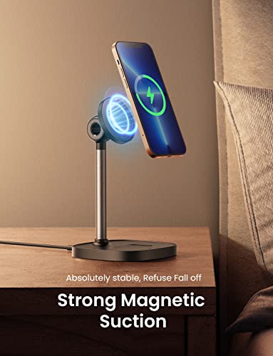 LISEN Magnetic Wireless Charger for iPhone 14 13 12 iPhone Magsafe Charger Fast Charging Station [Never Overheat] 2-in-1 Magnetic Wireless Charging Station Only for iPhone AirPods 2/Pro