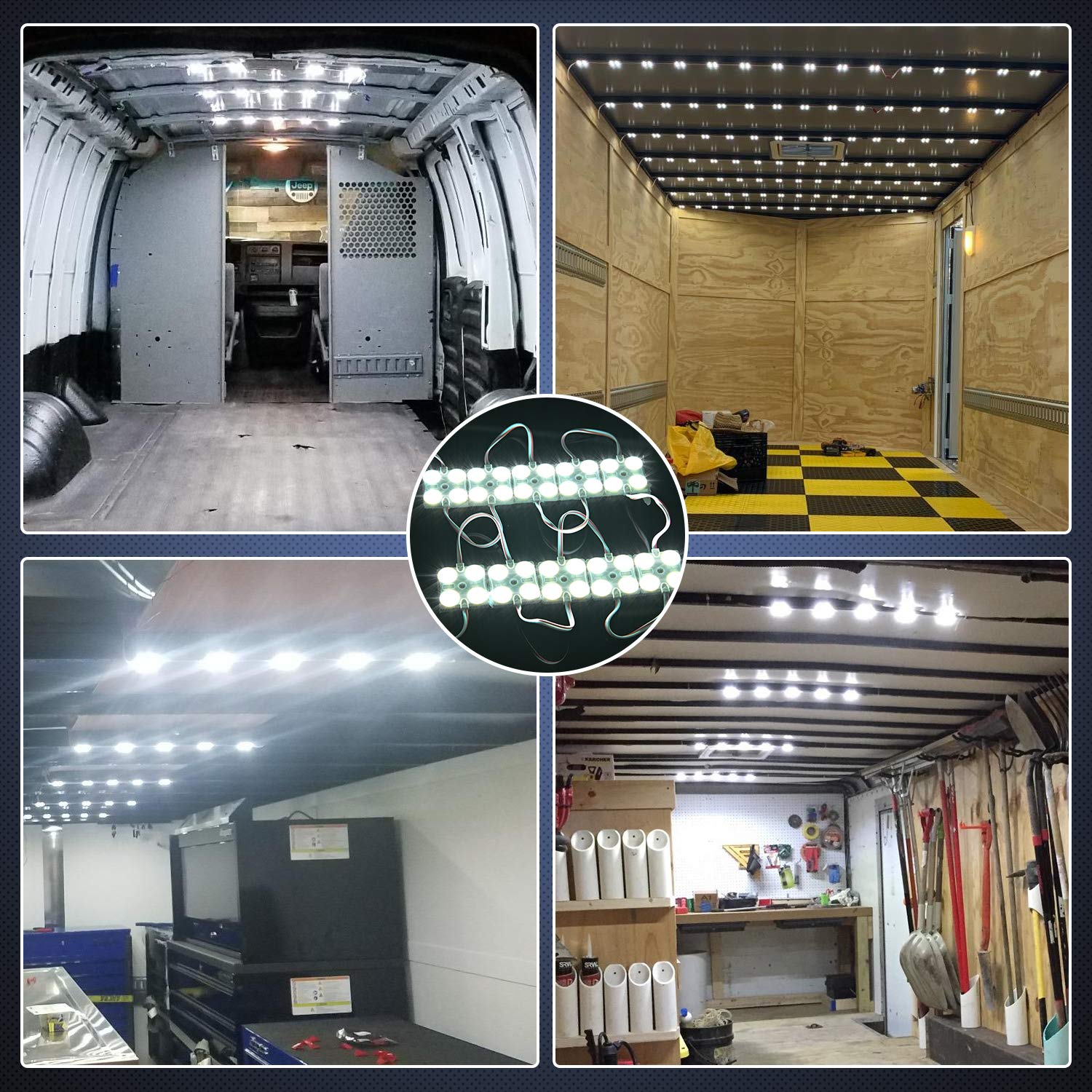 Nilight 40Leds Van Interior Light Kits 12V White Led Ceiling Lighting Kits for Truck Van RV Boats Caravans Trailers Lorries Ducato Transit (10 Modules)
