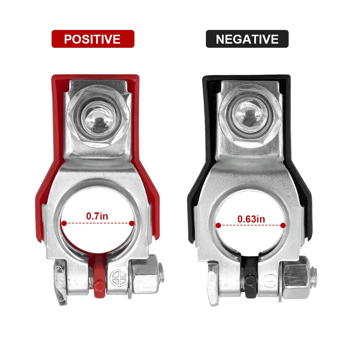 XINLIYA Battery Terminal Connector, Top Post Battery Cable Terminal Clamp Set, Positive and Negative 1 Pair, Good Contact and Corrosion Resistance, Car Accessories for SUV, Van, Motorcycle
