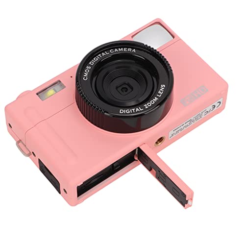 FHD 1080P 20MP Mini Digital Camera, Micro Single Camera with 3in LCD Display Monitor 16X Digital Zoom, 24MP Vlogging Camera Rechargeable Point and Shoot Camera for Kids Teens Elders(Pink)