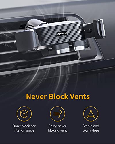 Phone Mount for Car Holder Gravity Phone Holder Car Mount for Car Dashboard Air Vent 2 in 1 Clip Auto Lock Car Cell Phone Holder Mount for Car Compatible for iPhone 14 Pro Max & All Phones