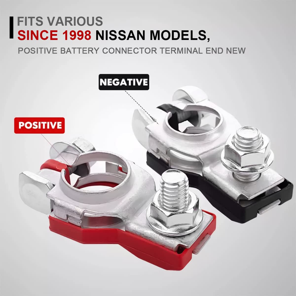 XINLIYA Battery Terminal Connector, Top Post Battery Cable Terminal Clamp Set, Positive and Negative 1 Pair, Good Contact and Corrosion Resistance, Car Accessories for SUV, Van, Motorcycle