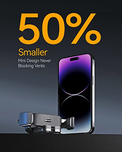 Phone Mount for Car Holder Gravity Phone Holder Car Mount for Car Dashboard Air Vent 2 in 1 Clip Auto Lock Car Cell Phone Holder Mount for Car Compatible for iPhone 14 Pro Max & All Phones