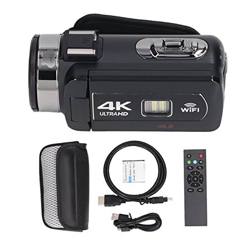 18X Digital Zoom Camera, WiFi HD Cameras Multifunctional 4K 48MP Portable IPS Touch Screen 3.0 Inch with Remote Control for Campus Records for Baby Growth
