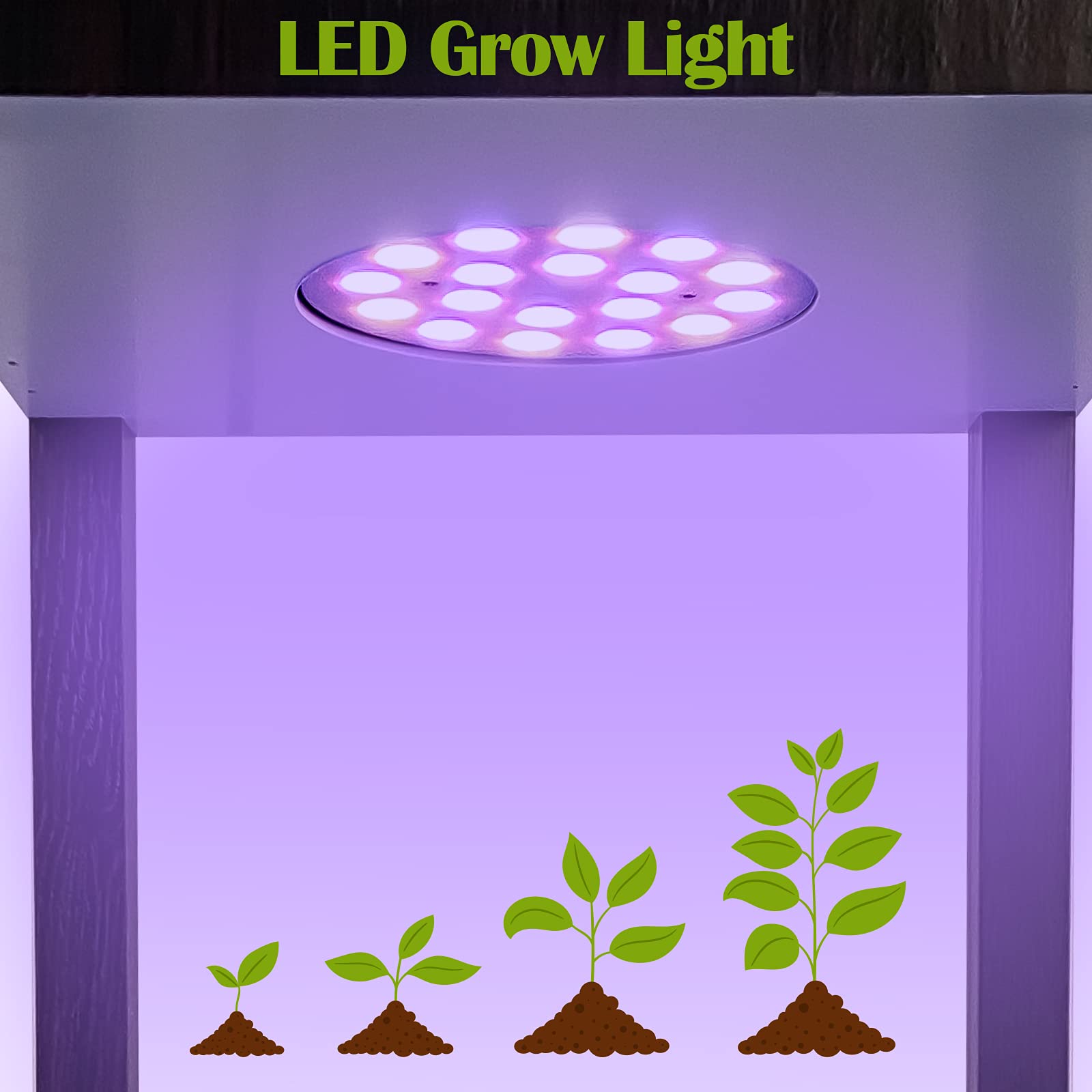 Floor Lamp with Shelves for Living Room, Shelf Floor Lamp with LED Grow Light, Wireless Charging Station, USB Port and AC Outlet, Modern Standing Light Column Lamp Tower Nightstand for Bedroom
