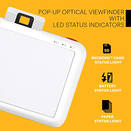 Kodak Step Instant Camera with 10MP Image Sensor, Zink Zero Ink Technology (White) Bundle: Photo Album, Case, 20 Pack Zink Paper, Markers, Stickers.