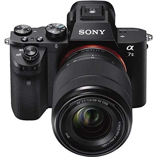 Sony Alpha a7II Mirrorless Interchangeable Lens Camera with 28-70mm F3.5-5.6 OSS Lens Bundle with 64GB Memory Card, Dual Battery, Bag, Table-top Tripod, Paintshop Pro and Accessories (10 Items)