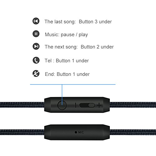 BESTGOT Audio Cable with Microphone Volume Control Aux Cord 3.5mm (4.3ft / 1.3m) for PS4 Controller, Headphones,Tablet,Computer, Laptop,Car,Mobile Phone and More (1-Pack Black)