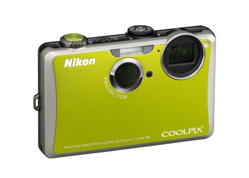 Nikon Coolpix S1100pj 14 MP Digital Camera with 5x Wide Angle Optical Vibration Reduction (VR) Zoom and 3-Inch LCD and Built-in Projector (Green)