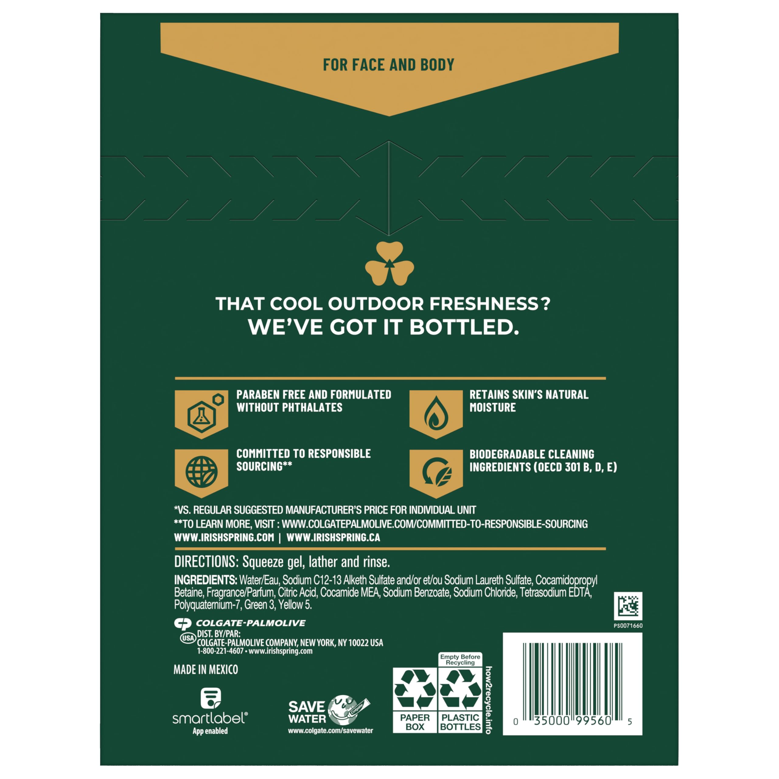 Irish Spring Original Clean Body Wash, 20 Oz, 2 Pack
