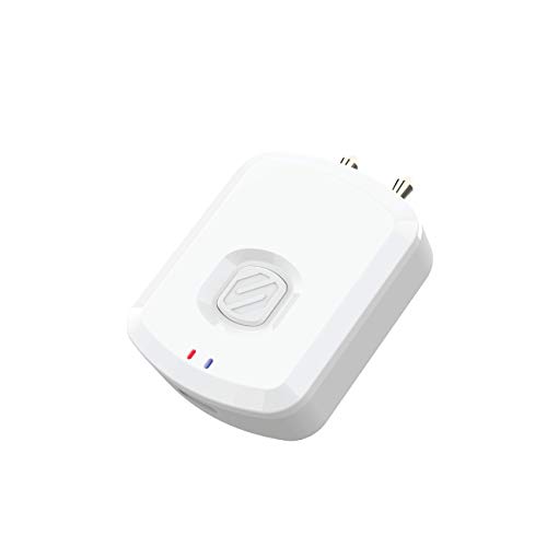 SCOSCHE BTTWT-SP FlyTunes Universal Portable Bluetooth 4.1 Wireless Audio Transmitter for Use with AirPods, Earbuds/Headphones, TVâs and More - White