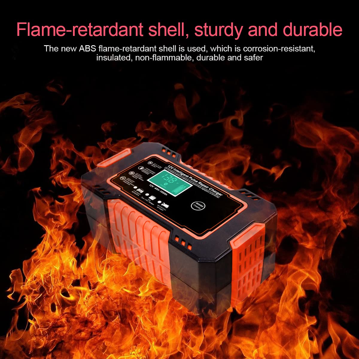 Car Battery Charger, 12V-6A Automatic Battery Charger/Maintainer Smart Fully Trickle Charger for Cars, Motorcycles, SUVs, Engineering Vehicles, AGM/Gel Lead Acid Battery