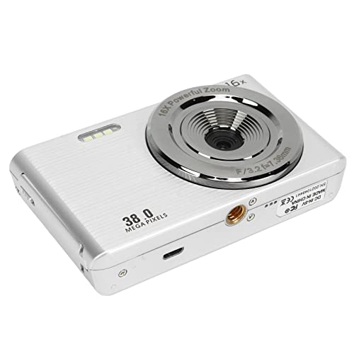 Digital Camera, 1080P 38MP 2.4 Inch 16X Digital Zoom, Portable Small Compact Video Camera, Built in Fill Light, USB Rechargeable, for Teens Beginners