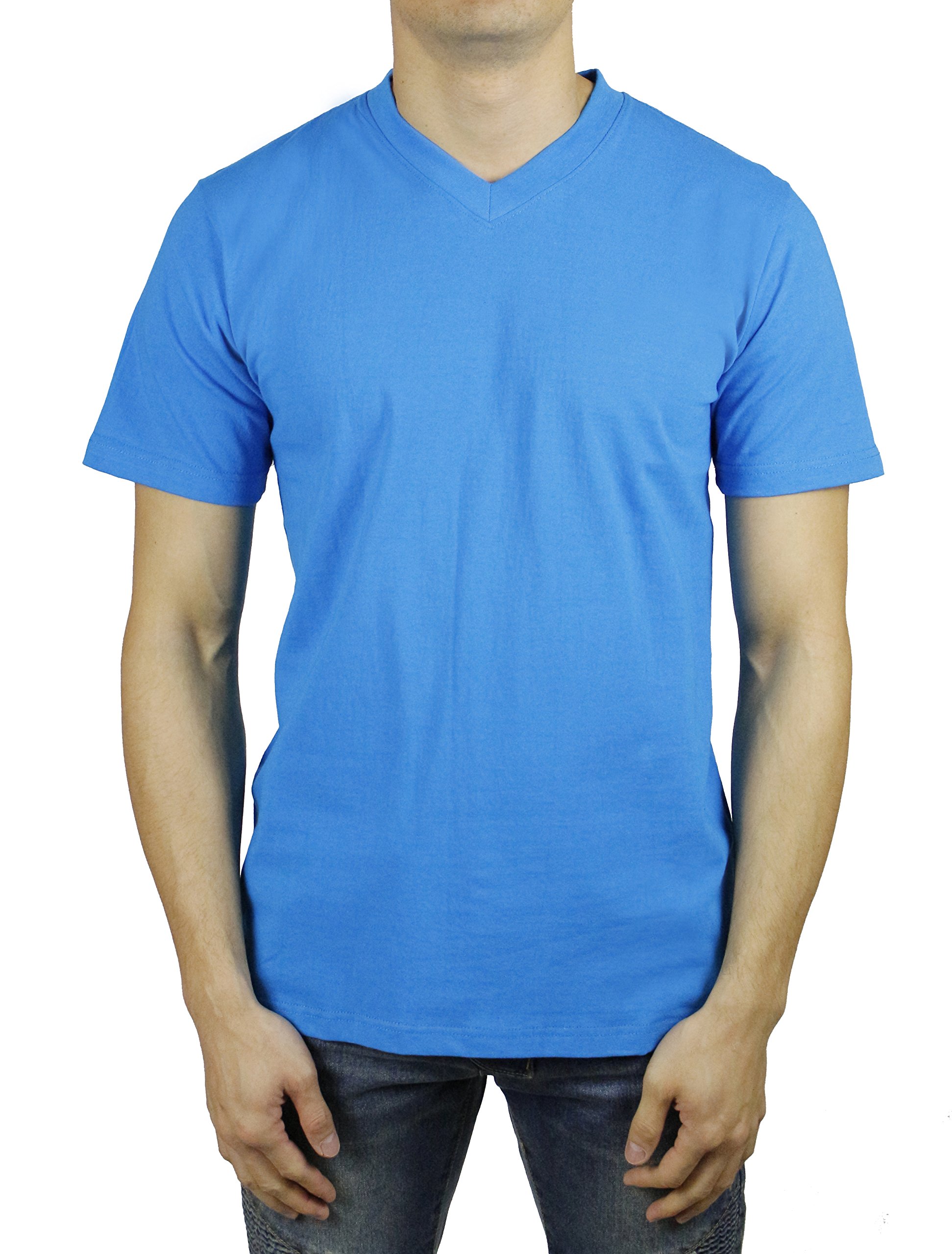 Access Men's Heavyweight Short Sleeve Cotton V-Neck T-Shirt (Pack of 3) (Aqua, X-Large)