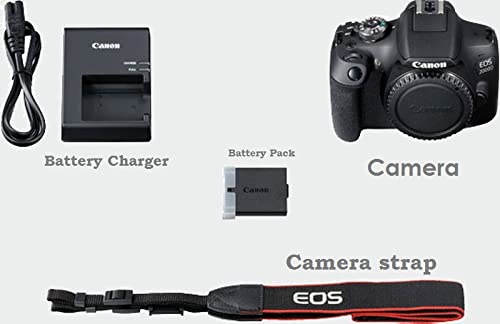 Canon Intl. Canon EOS 2000D / Rebel T7 DSLR Camera with Canon EF-S 18-55mm F/3.5-5.6 III Zoom Lens, Bundle Including 64GB Memory Card, Bag, Tripod, Flash, Filters and More (Large Kit)