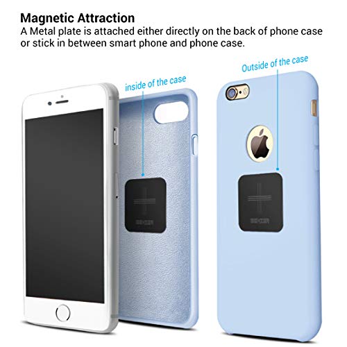 Metal Plate for Magnetic Mount, iBenzer MagOn Car Magnet for All Magnetic Phone Car Mount Holder or Magnetic Cell Phone Holder,2 Pack,Black, CMH-MP03BK-A