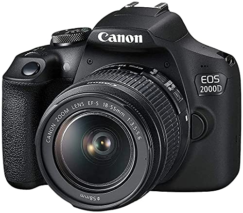 Canon Intl. Canon EOS 2000D / Rebel T7 DSLR Camera with Canon EF-S 18-55mm F/3.5-5.6 III Zoom Lens, Bundle Including 64GB Memory Card, Bag, Tripod, Flash, Filters and More (Large Kit)