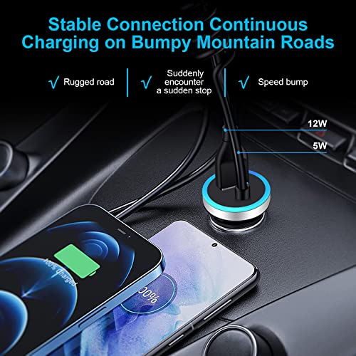 3.4A Fast Car Charger, Android Type C Car Charger Adapter with 3ft USB C Coiled Cable for Google Pixel 7 7pro 6a 6pro 5a 2XL, Moto G Pure/G Stylus 5G 2022, Samsung Galaxy S23 A03s A13 A33 A53 Z Fold 4