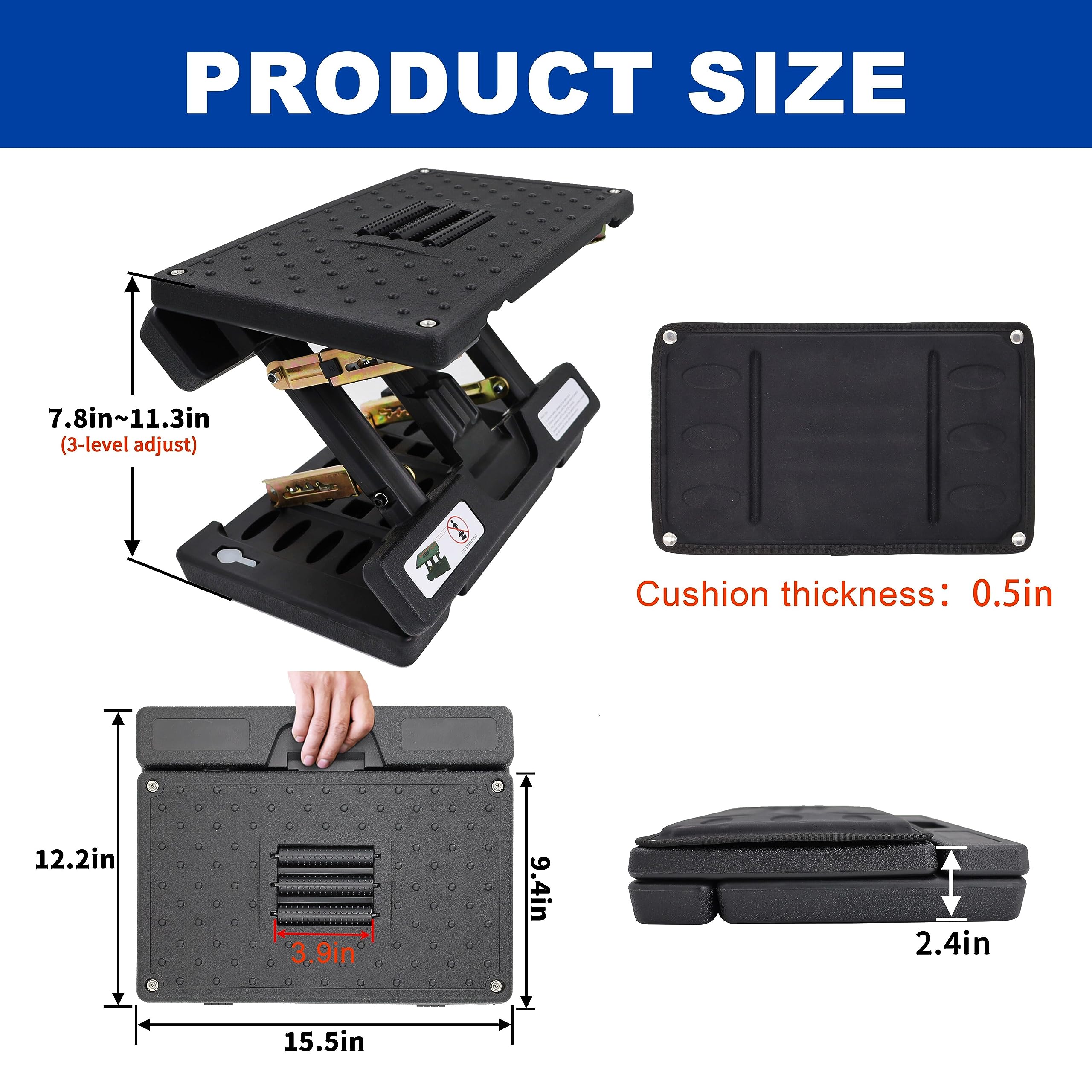 Adjustable Office Foot Rest Under Desk at Work, Leg Rest with Massage Surface Roller, Ergonomic Adjustment ,Bottom Can Be Filled with Water(Black)