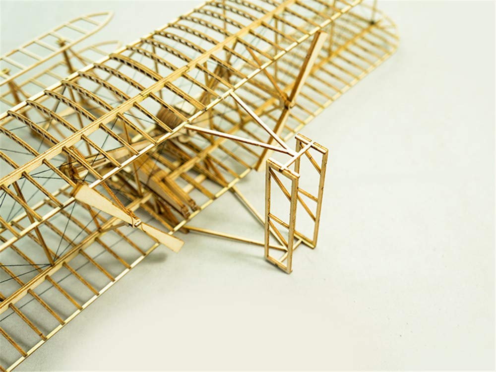 Balsa Wood Airplane Kits- Wright Brothers Flyer DIY Wooden Models Plane Construction Set, Laser Cut Aircraft Model Kit 3D Puzzles for Adults, Perfect Brain Teaser Jigsaw Puzzle for Home Decor