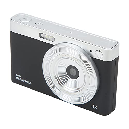 4K Digital Camera, 2.88in IPS HD Screen Mini Digital Camera AF Autofocus with Hand Strap for Shooting Black