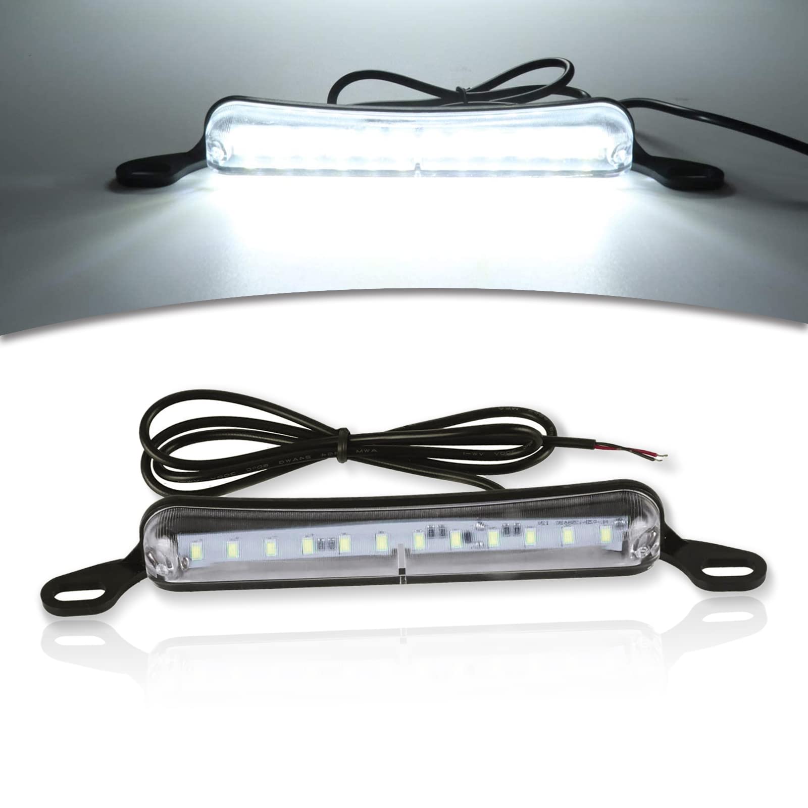 QODOLSI Pack-1 LED License Plate Light, Universal Car License Plate Light, Bright Running Light Reversing Lights LED License Plate Light (White)