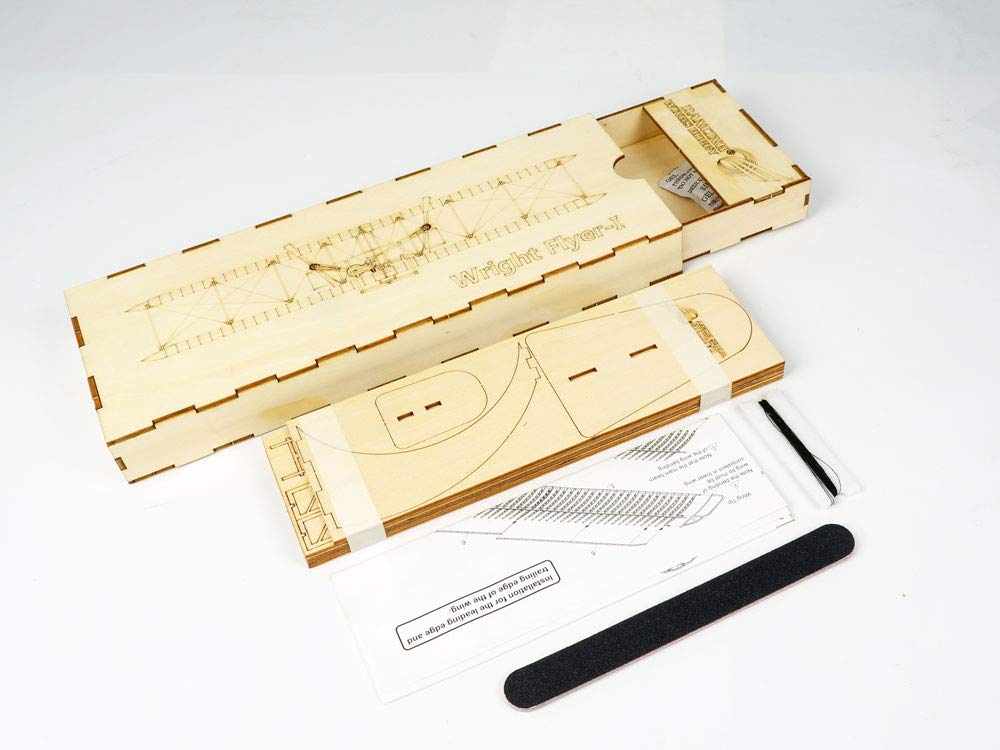Balsa Wood Airplane Kits- Wright Brothers Flyer DIY Wooden Models Plane Construction Set, Laser Cut Aircraft Model Kit 3D Puzzles for Adults, Perfect Brain Teaser Jigsaw Puzzle for Home Decor