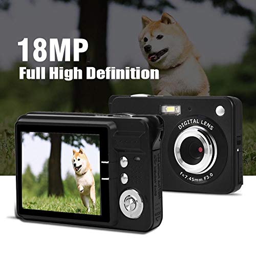 Digital Camera 8X Zoom Card Digital Camera 18 Mp 2.7in LCD Display Maximum Support 32gb Memory Card Built-in Microphone Selfie Camera for Boys and Girls(Black)