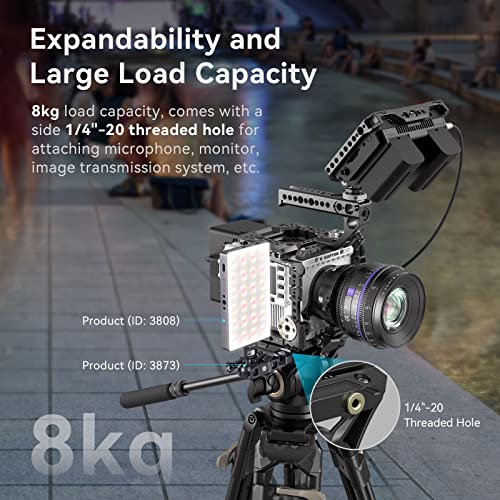 SmallRig Fluid Video Head with Quick Release Plate, Universal Bubble Level Tripod Fluid Head for Mirrorless, Video Cameras and DSLRs, Compatible with Gimbal Plate for DJI RS Series, DH-01-3985