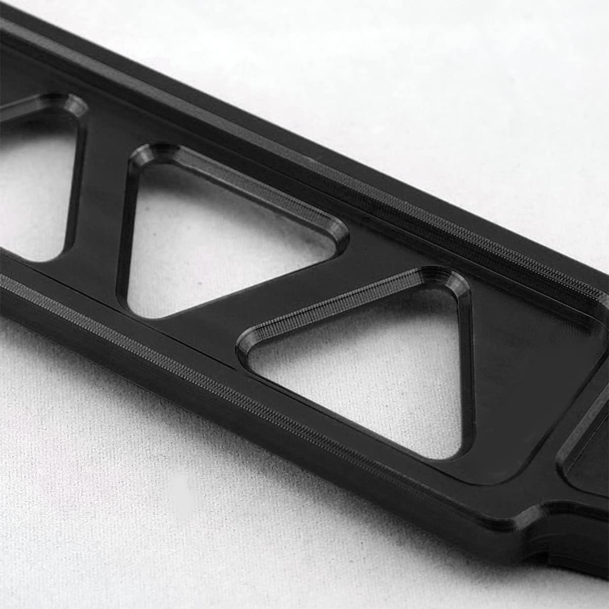 BESULEN Battery Hold Down Sets, Billet Aluminum Battery Tie Down Mount Bracket With Stainless Steel J Bolts, Universal 8" Triangular Five-Hole Car Battery Holder Kit For SUV, RV (Black)