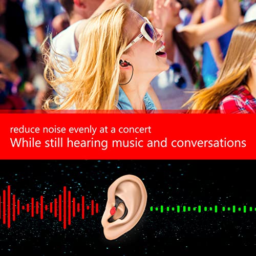 Zeadio Noise Filtered Silicone Earplug, Comfortable Molded Hearing Protection Earpiece, Noise Defender Triple Flanged Earbud for Shooting, Concert, Two-Way Radio Audio Coil Tube - Black,Medium, 2 Pair