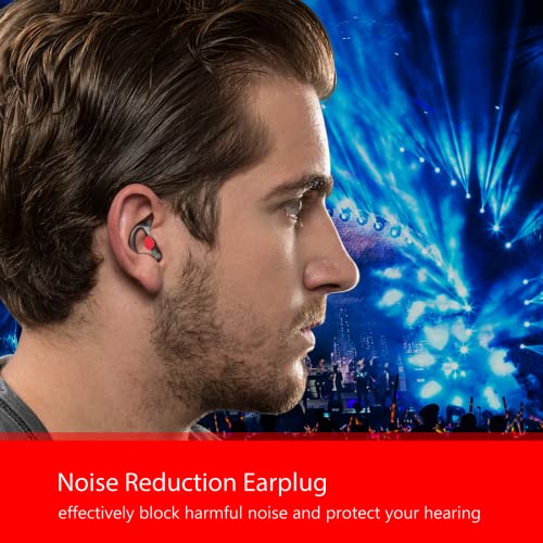 Zeadio Noise Filtered Silicone Earplug, Comfortable Molded Hearing Protection Earpiece, Noise Defender Triple Flanged Earbud for Shooting, Concert, Two-Way Radio Audio Coil Tube - Black,Medium, 2 Pair