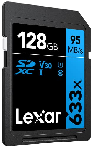Lexar Professional 633x 128GB SDXC UHS-I Card, Up To 95MB/s Read, for Mid-Range DSLR, HD Camcorder, 3D Cameras, LSD128GCB1NL633 (Product Label May Vary)