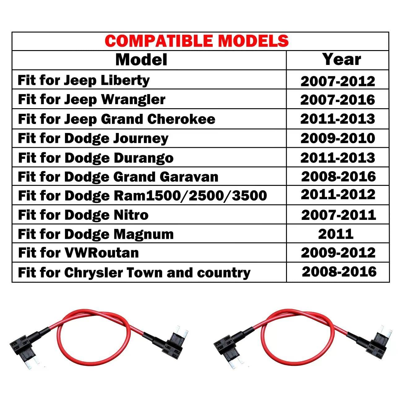 Fuse Adapter Fuse Holder TIPM Bypass Cable for 2007-2016 Dodge Ram/Chrysler VW 14AWG WIRE/ 20AMPS