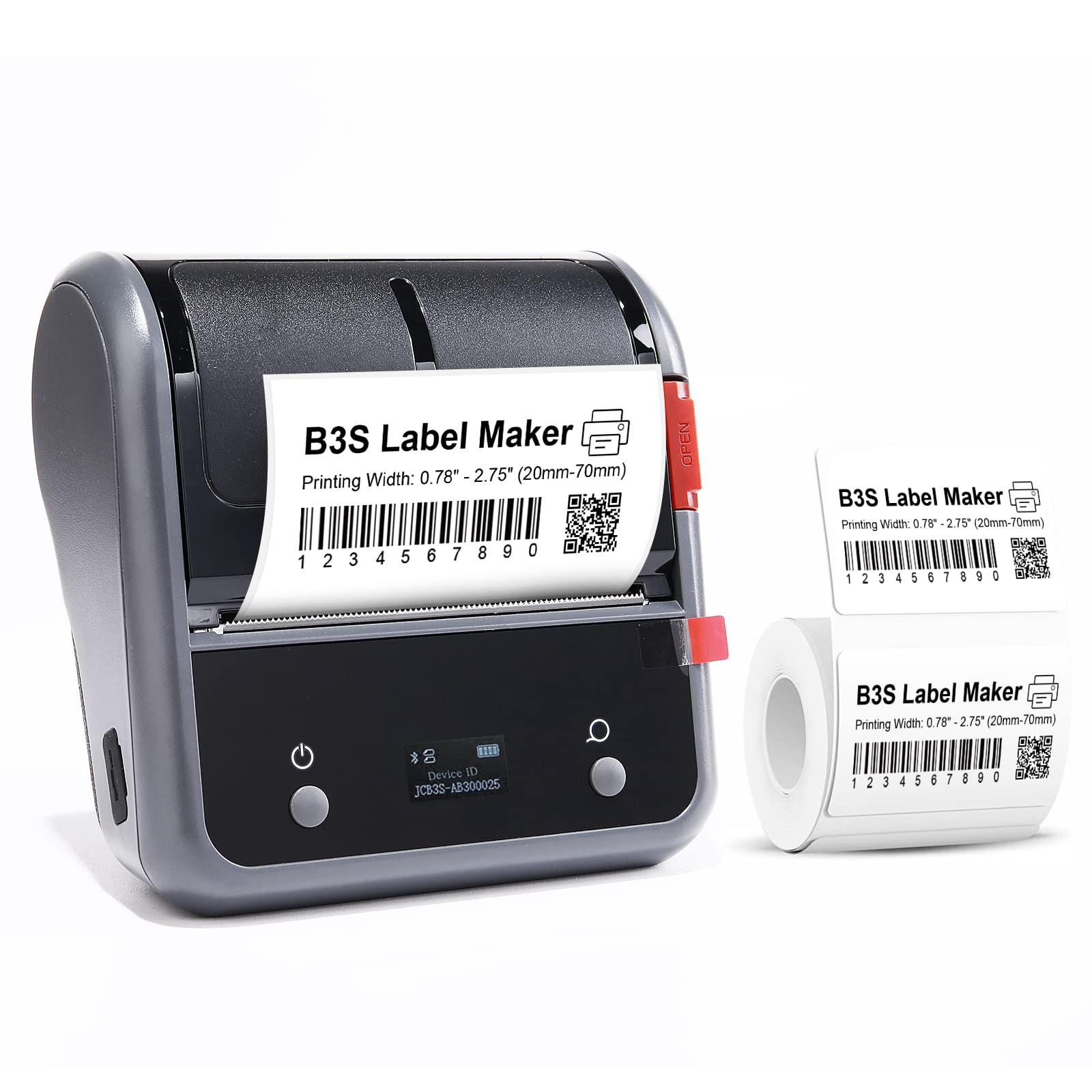 Thermal Label Printer B3S with 3 Inch Labels Tape Bluetooth Business Sticker Label Maker Suitable for Barcode, Price, Address and Storing Compatible with Android iOS and Windows for Home & Office