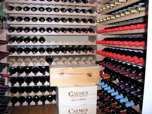 sfDisplay.com,LLC. Modular Wine Rack Beechwood 24-72 Bottle Capacity 6 Bottles Across up to 12 Rows Newest Improved Model (24 Bottles - 4 Rows)