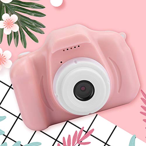 S Erounder Children Camera,USB 1080P Cartoon Children Intelligence Kid Mini Photography Camera Digital Video OneClick Smart Focusing,Support Recording,Camera,Memory Card (Pink-General Clear Edition)