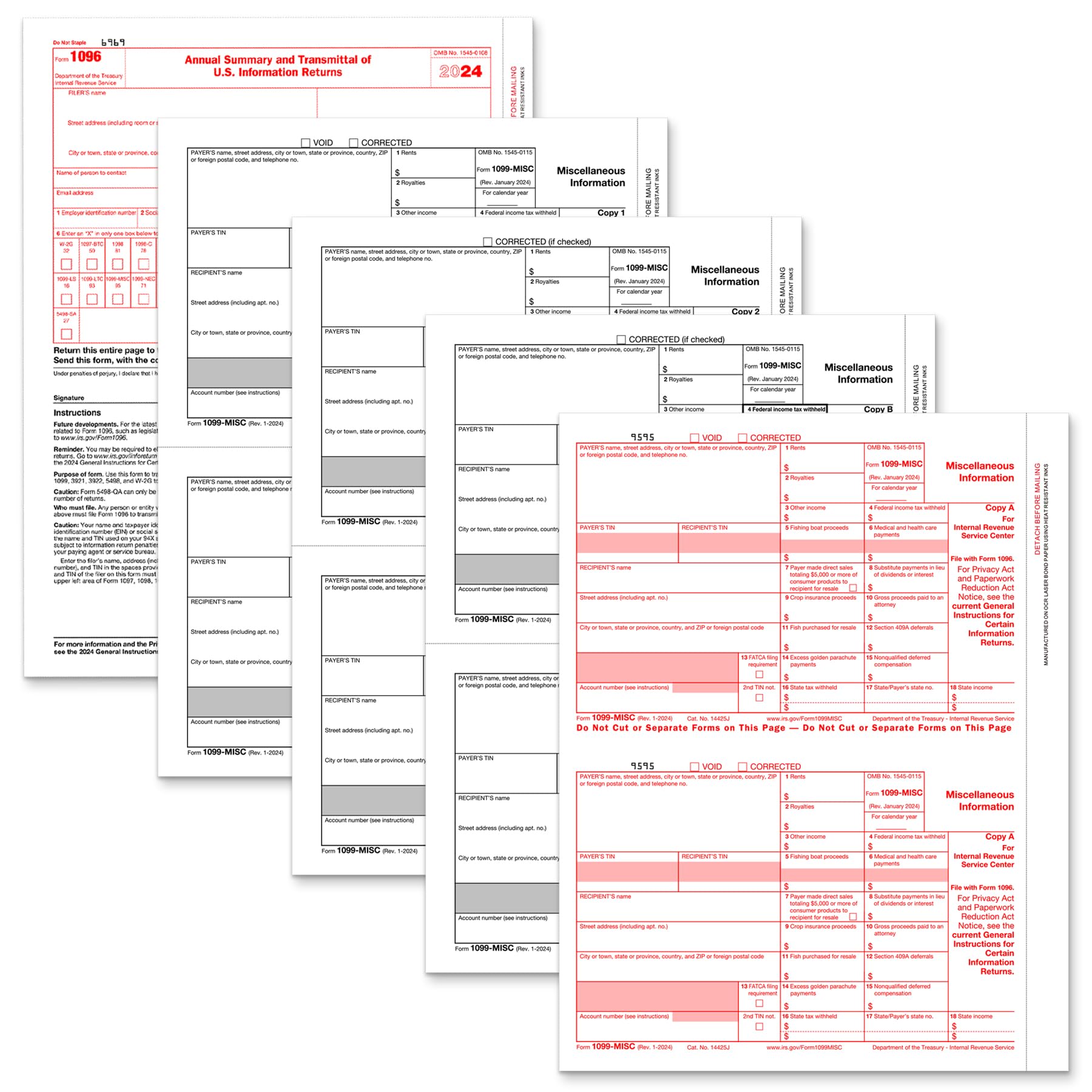 1099 MISC Forms 2022, 4 Part Tax Forms Kit, 25 Vendor Kit of Laser Forms Designed for QuickBooks and Accounting Software