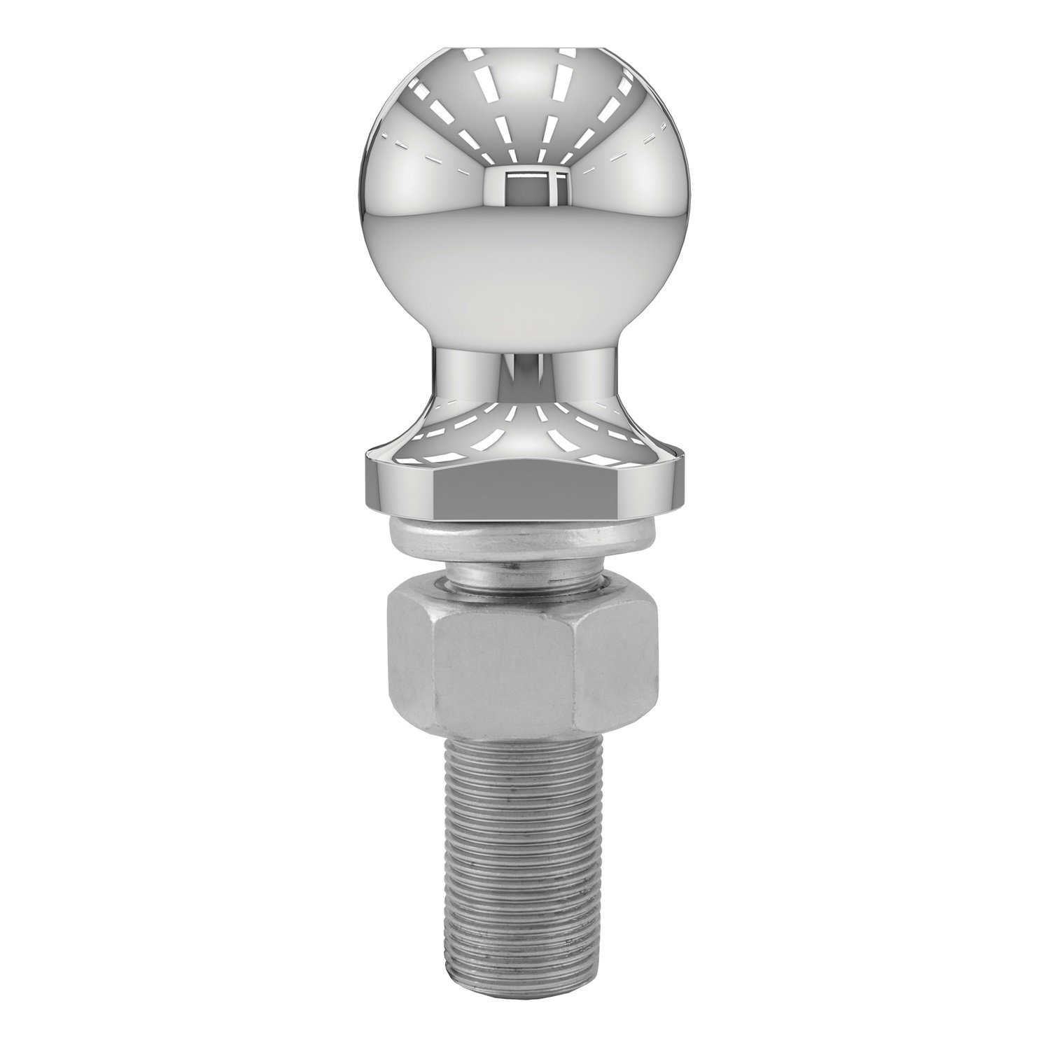 CURT 40020 Chrome Trailer Hitch Ball, 6,000 lbs, 2-Inch Diameter, 1 x 3-Inch Shank , Gray