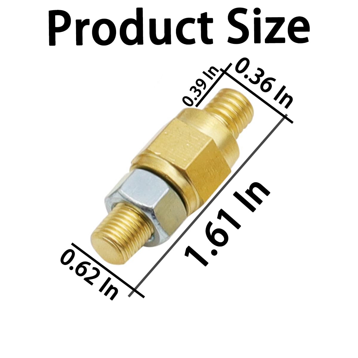 BESULEN 4 Pcs Side Post Battery Terminal, 3/8"-16 Copper Bolt Connector, Solid Brass Post Adapter Extender Screws for Standard Battery, Thread Side Terminal Batteries Studs