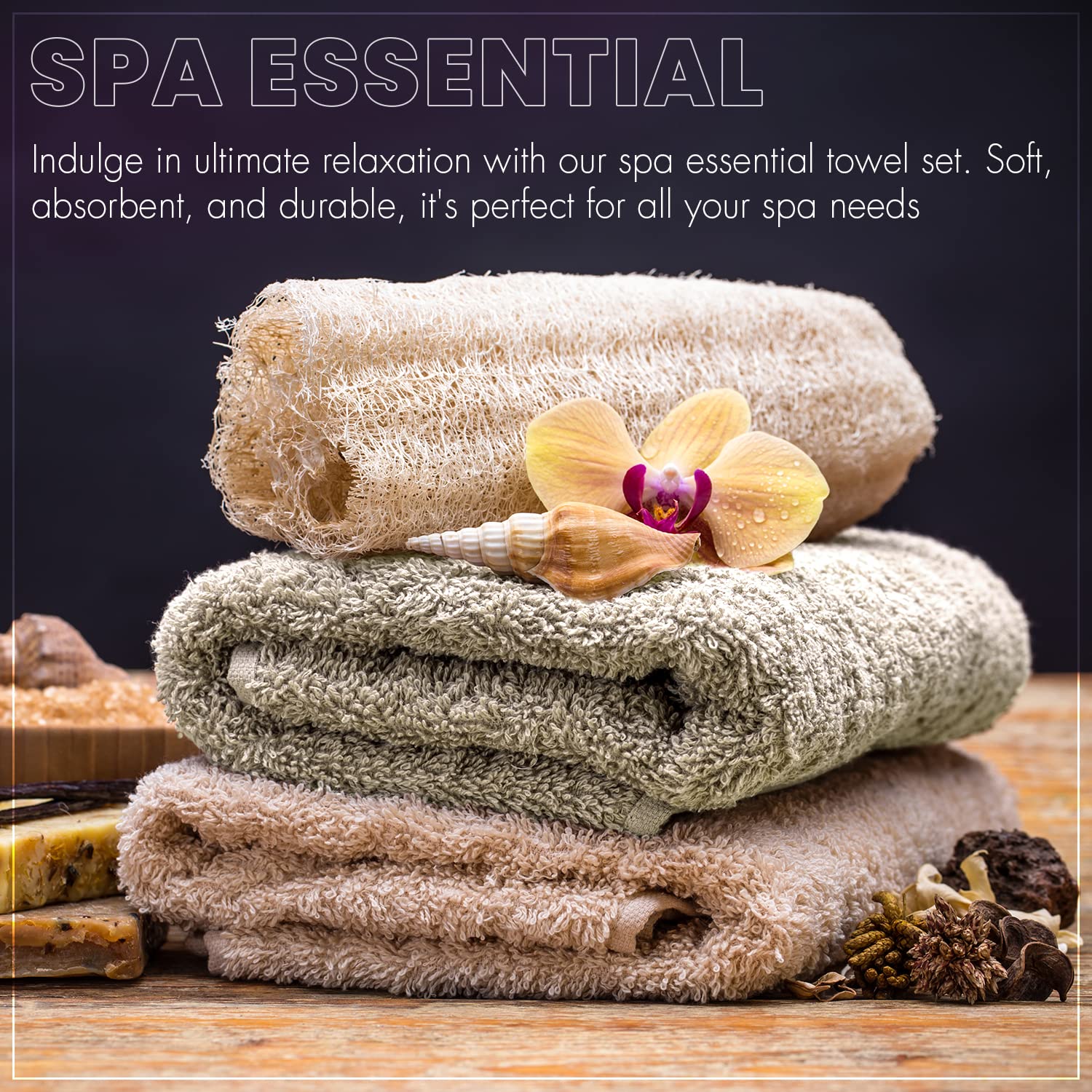ECO Towels 6-Pack Bath Towels - Extra-Absorbent - 100% Cotton - 27" x 54" - Towels for Bathroom - Extra Large Bath Towel Shower Towels