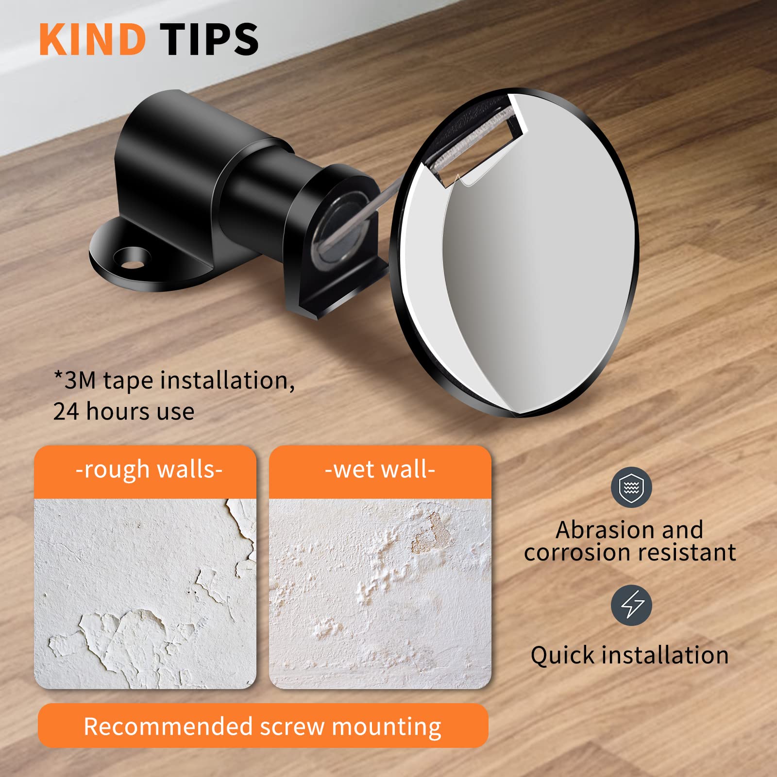 DQGM Magnetic door stoppers, Adjustable door stopper, Invisible Door Stop for Home, Invisible doorstops are great for homes or schools with babies/elderly prevent accidental tripping injuries.