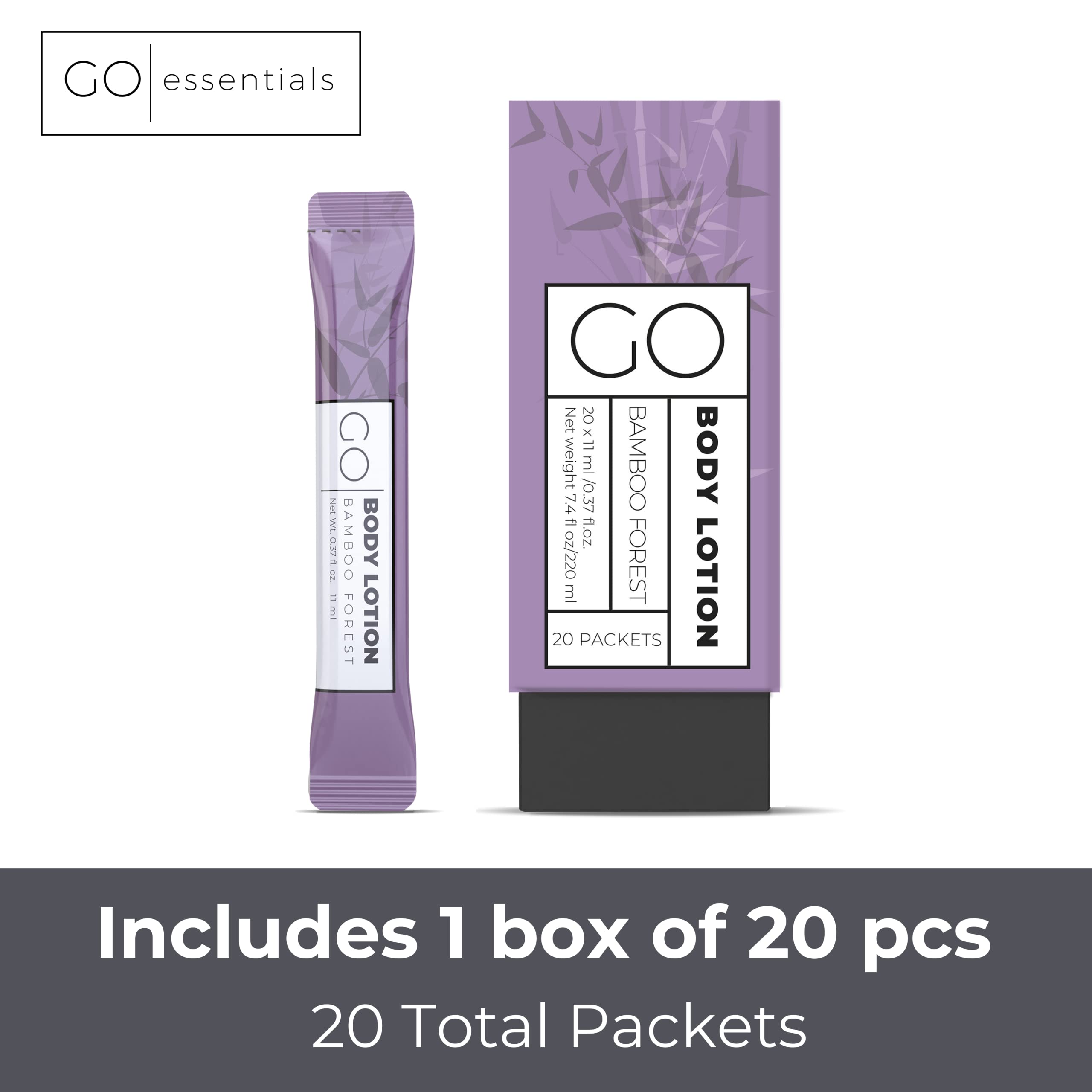 GO Essentials Travel Lotion Packets – Single Use Body and Hand Lotion for Hydrated Skin and Travel Size Toiletries. Airline Friendly – Portable Bulk Travel Size Lotion Packets. Womens Gift Set, Homeless Supplies Bulk Lotion, AirBnB Essentials