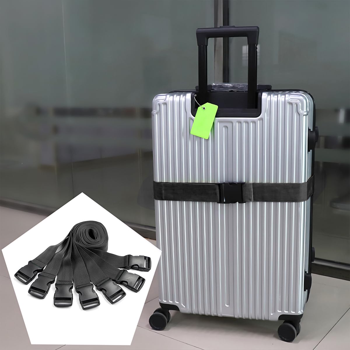 AICEL Car Battery Tie Down Strap, 39 Inch Battery Strap with Buckle, Battery Box Safety Secure Lashing Strap, Quick Release Nylon Woven Tape for Cargo, Luggage, Boats, Motorcycles, Truck, SUV