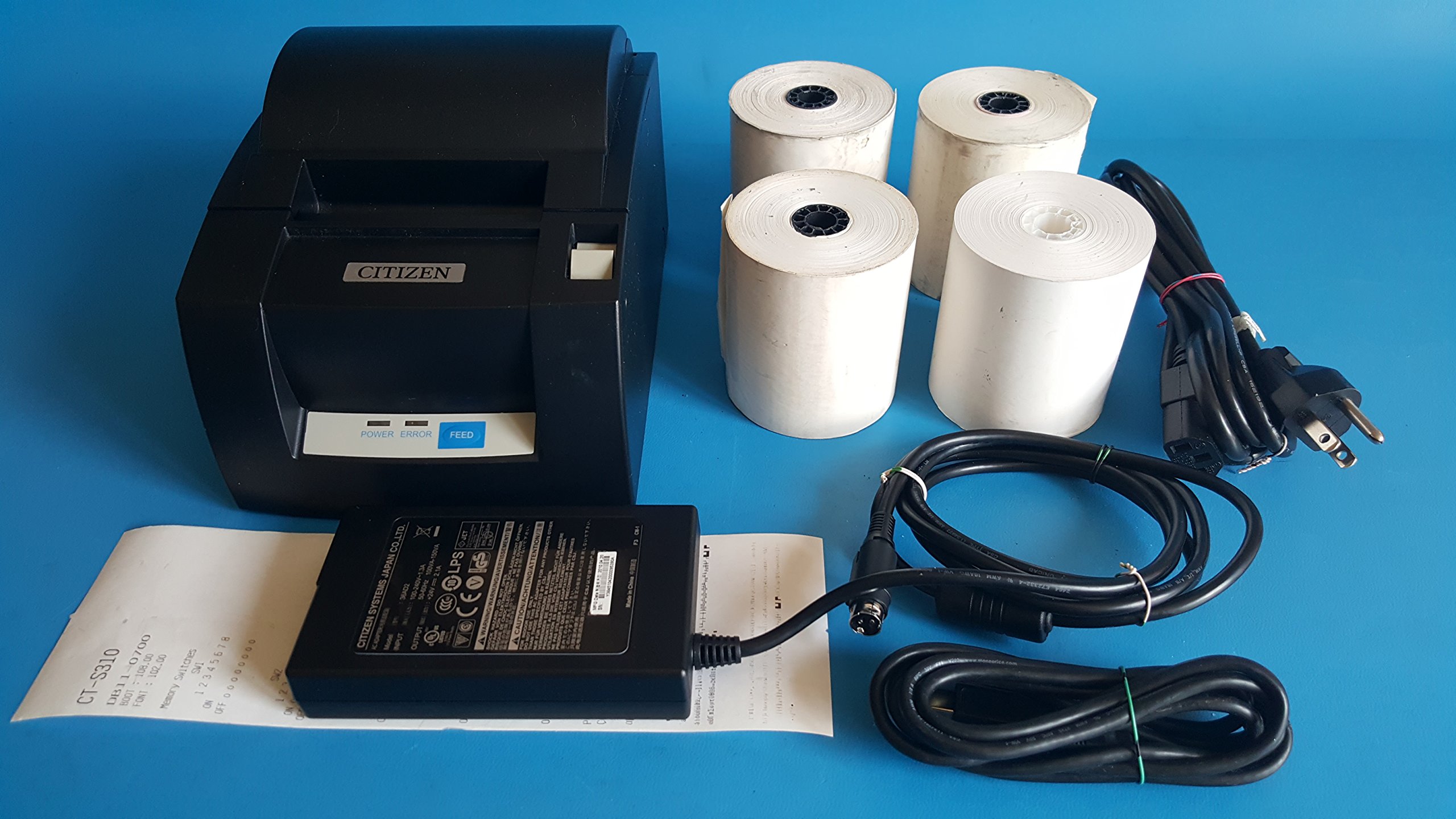 Citizen CT-S310A Thermal Receipt Printer USB with AC Adapter and 4 Rolls