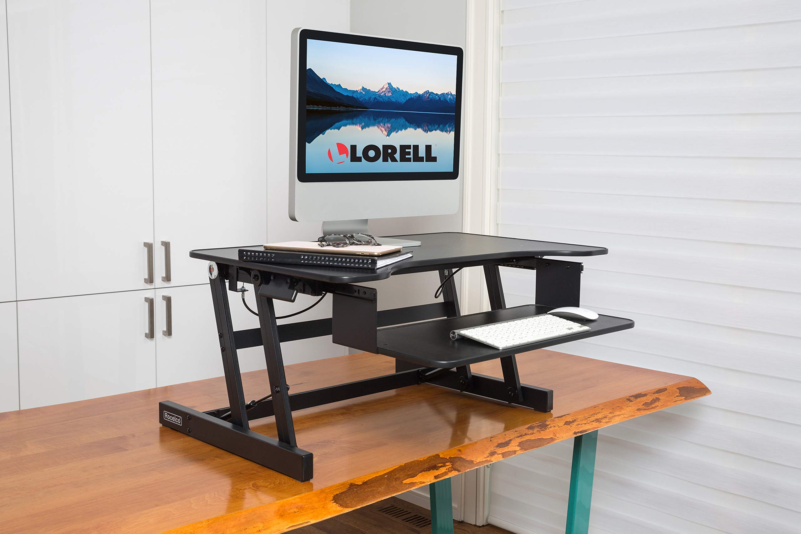 Lorell Sit-to-Stand monitor riser, black