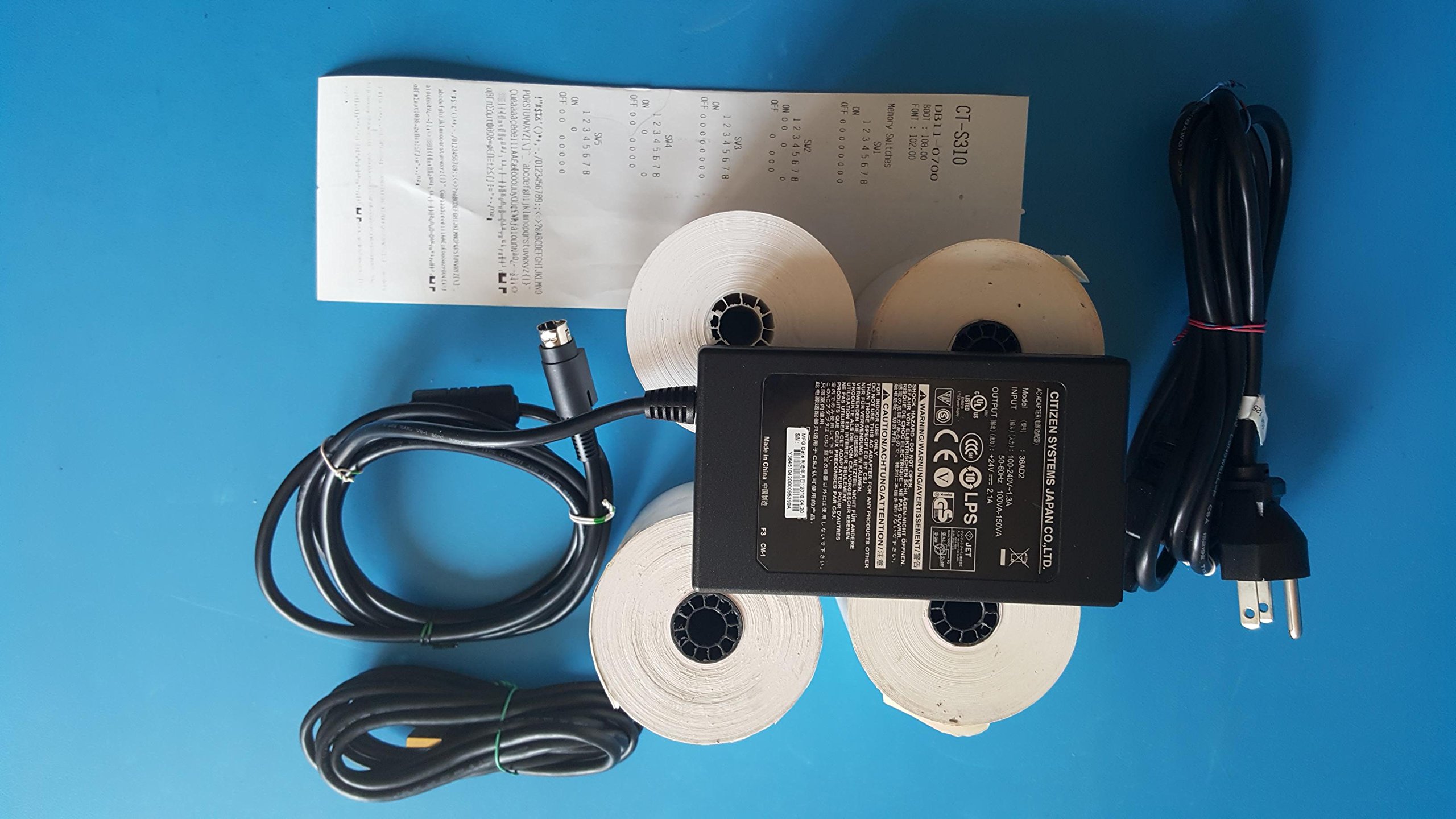 Citizen CT-S310A Thermal Receipt Printer USB with AC Adapter and 4 Rolls